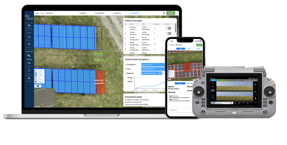 Solar Construction Monitoring Drone Inspection Software | SkyVisor